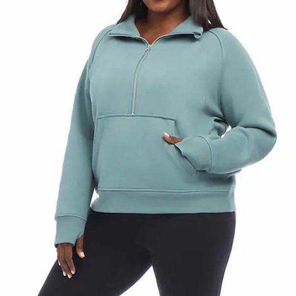 Danskin | Tops | Nwt Danskin Ladies Cozy Halfzip Pullover Green ...